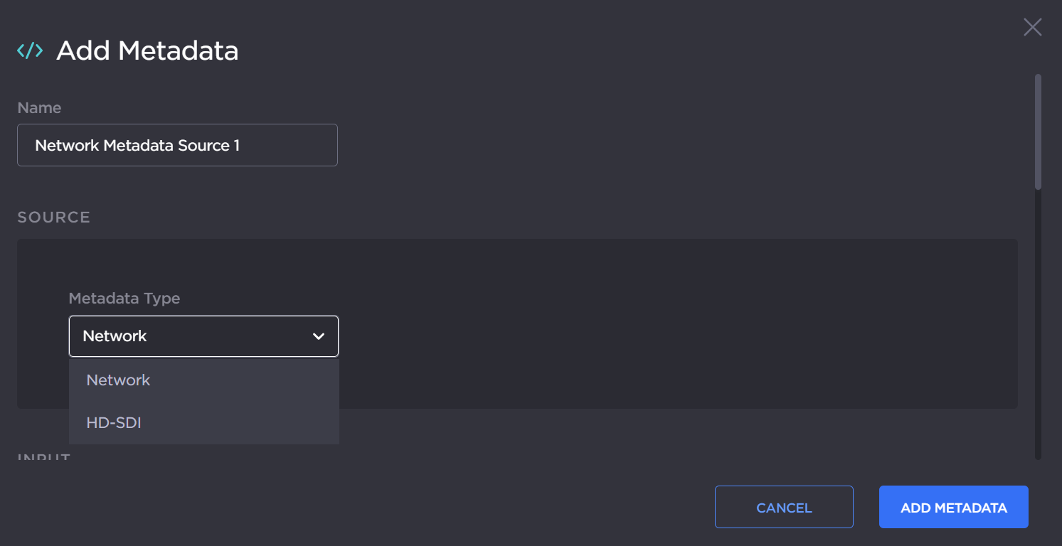 Configuring Network Metadata Sources